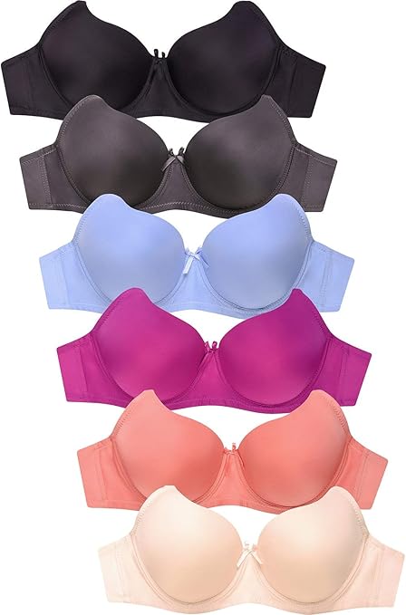 Damen-BHs (verschiedene Stile erhältlich), 6 Stück, Pink & Blau, Demi ...