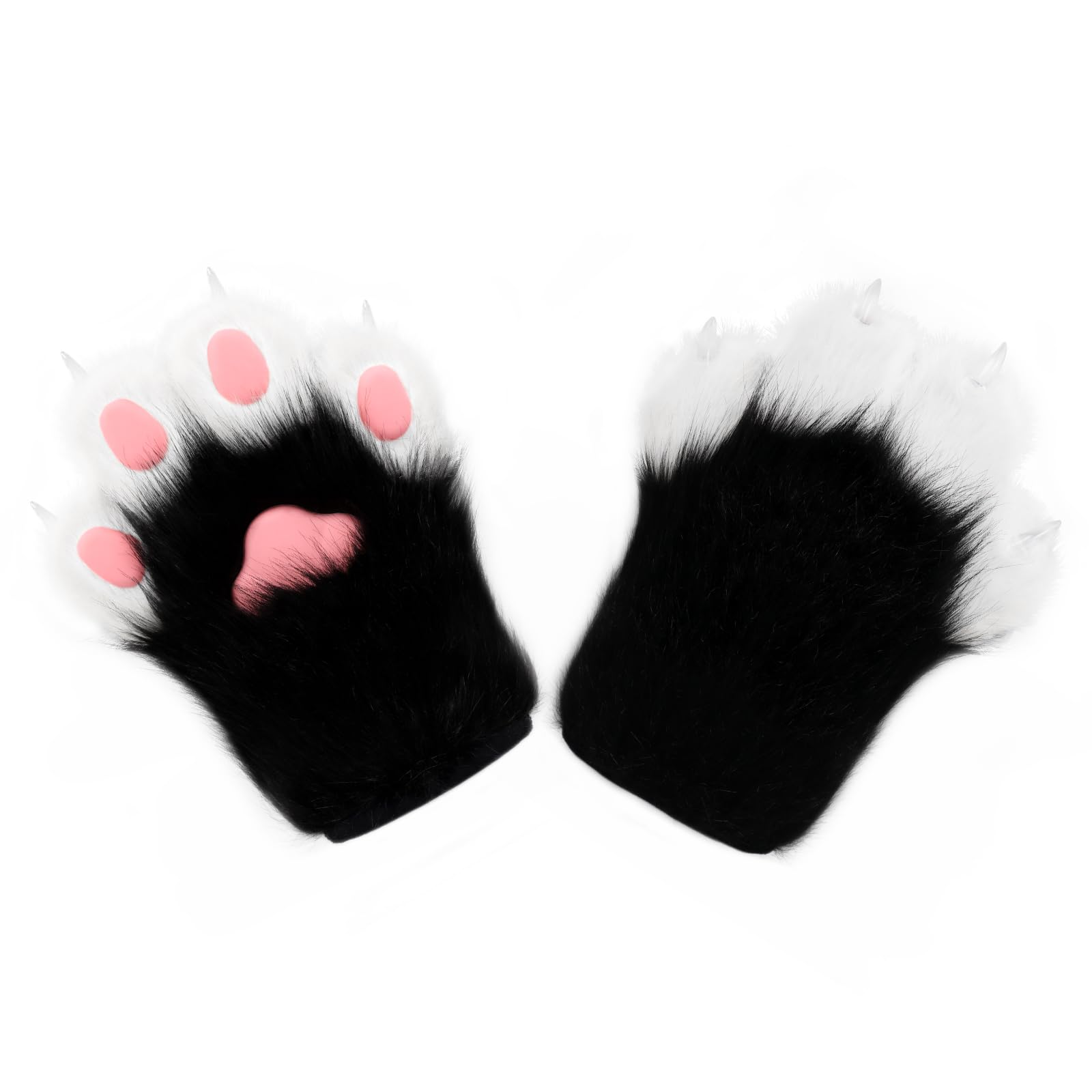 Mua Faux Fur Plush Furry Cat Claw Gloves Fursuit Animal Fox Paws ...