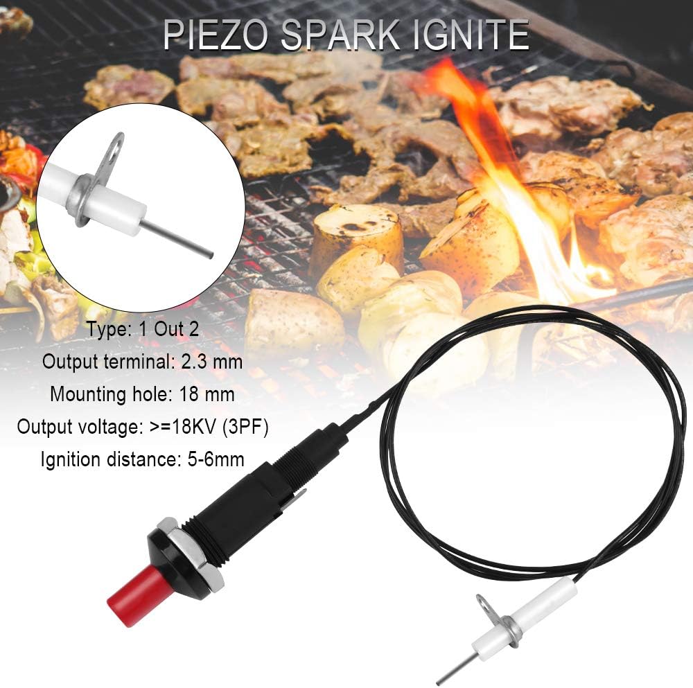 Ledoo Piezo Spark Igniter 2Pcs 1 Out 2 Piezo Spark Ignition Kit, Piezo ...