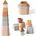 Amazon.com: YIVEKO Baby Stacking Cups Toy, Silicone Stacking Tower ...