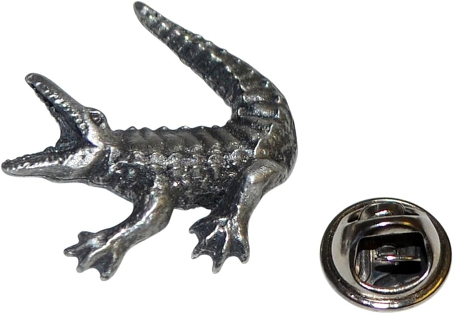 Amazon.com: Crocodile Lapel Pin Badge In British Pewter: Jewelry
