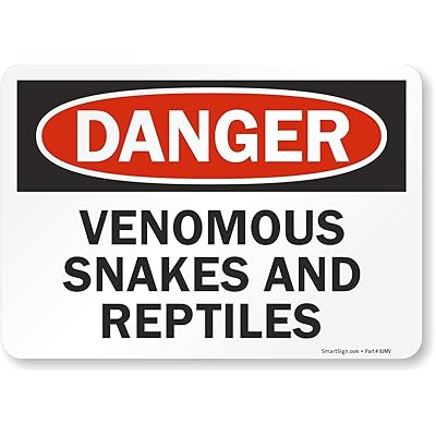 Buy SmartSign “Danger - Venomous Snakes And Reptiles” Label | 7" x 10 ...