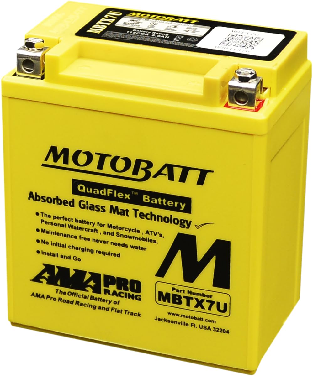 MotoBatt DB Electrical MBTX7U New Battery for Motobatt Battery 8Ah ...