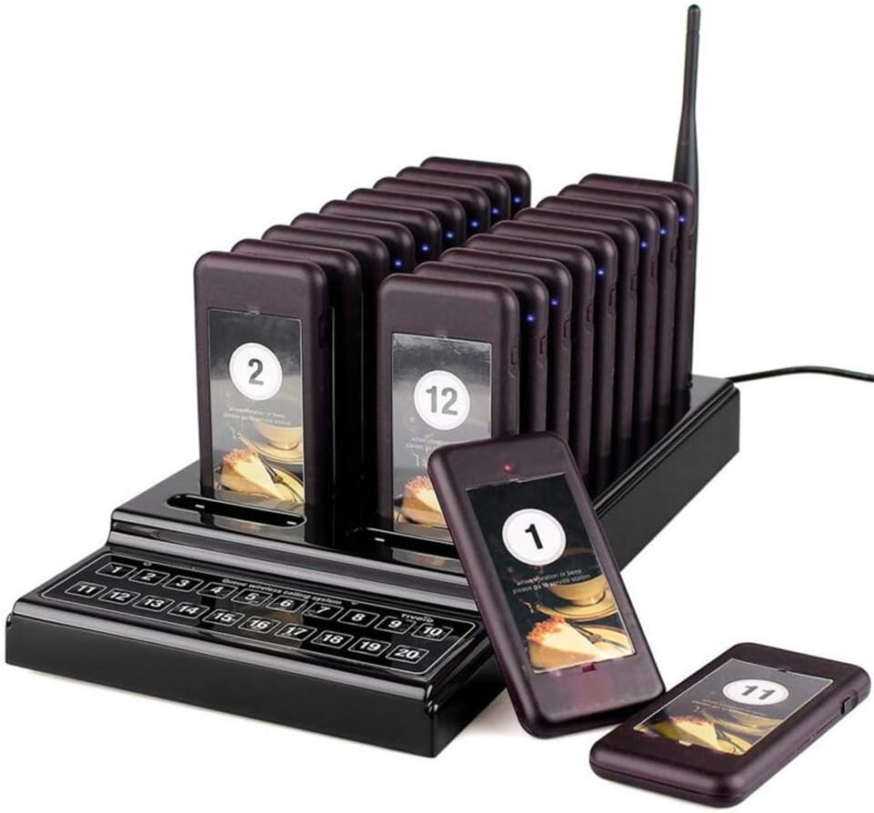 Wireless Calling Paging System, Restaurant Buzzer Pager System 999CH ...