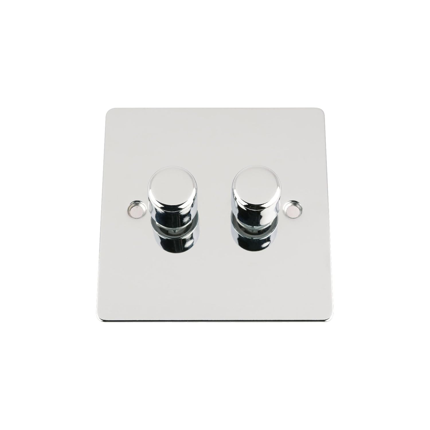 Light Dimmer Switch 2 Gang 2Way 10A -Push On Off 400W -Polished Chrome ...