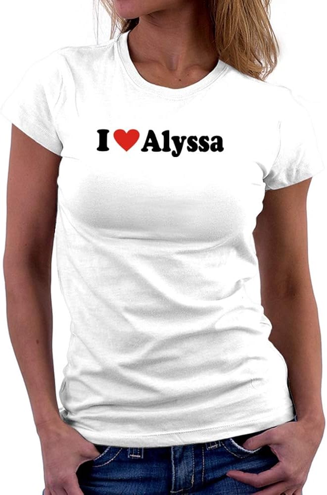 Amazon.com: Teeburon I Love Alyssa Small Heart Women T-Shirt: Clothing