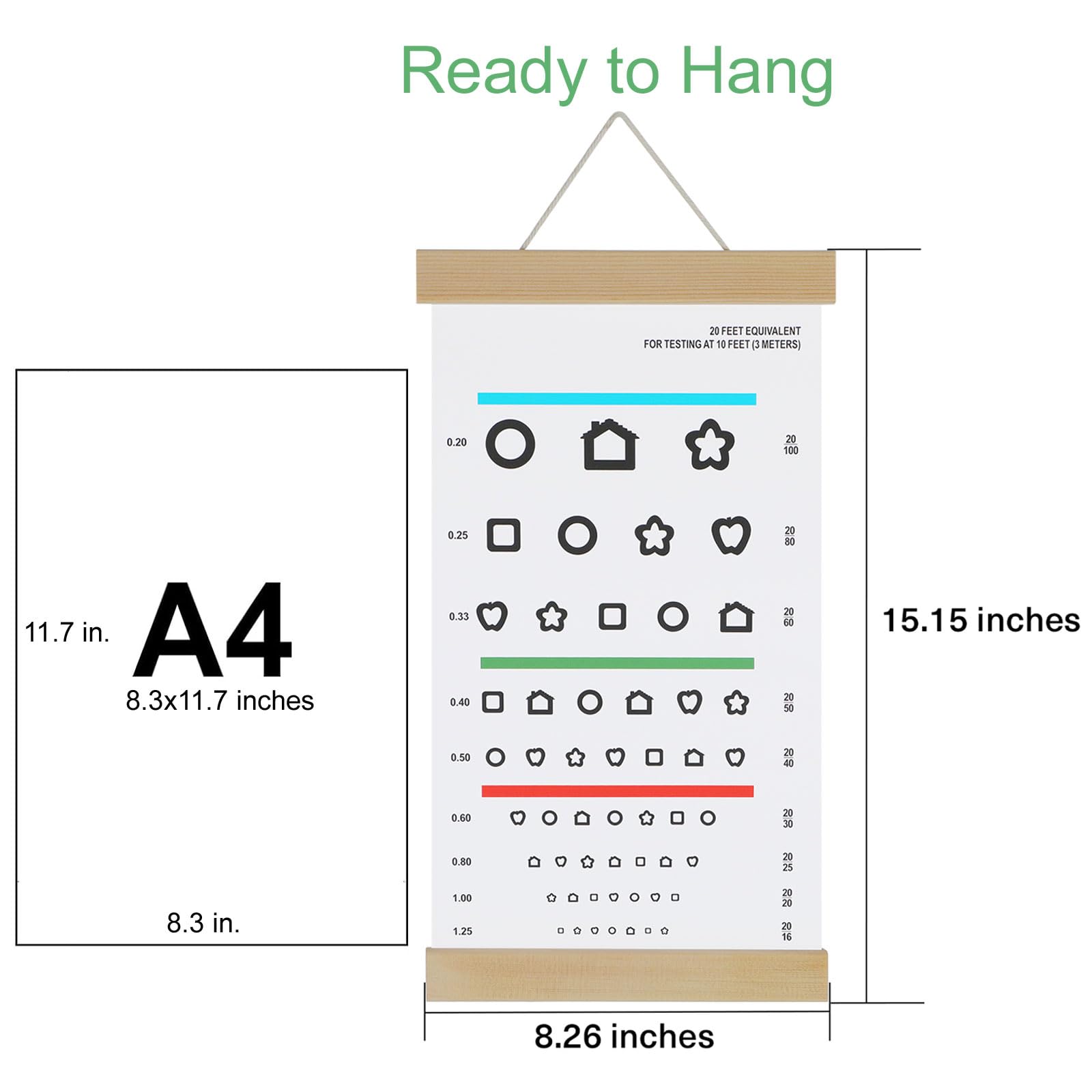Mua NOYOC Pediatric Eye Chart for Kindergarten Child, Kids Visual ...