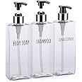 Amazon.com: Segbeauty 3pcs Clear Soap Dispenser, 16.9oz Refillable Shampoo Conditioner Bottles ...