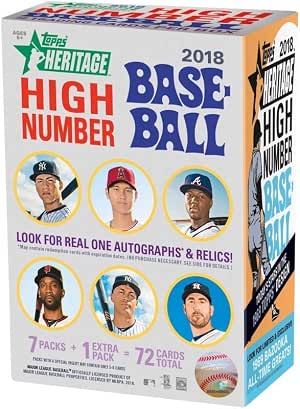 Amazon.com: Topps 2018 Heritage High Number Baseball Blaster Box (8 ...