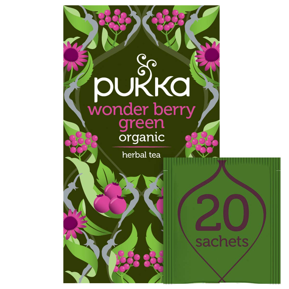 Pukka Wonder Berry Green Tea, 20 sachets: Amazon.co.uk: Prime Pantry
