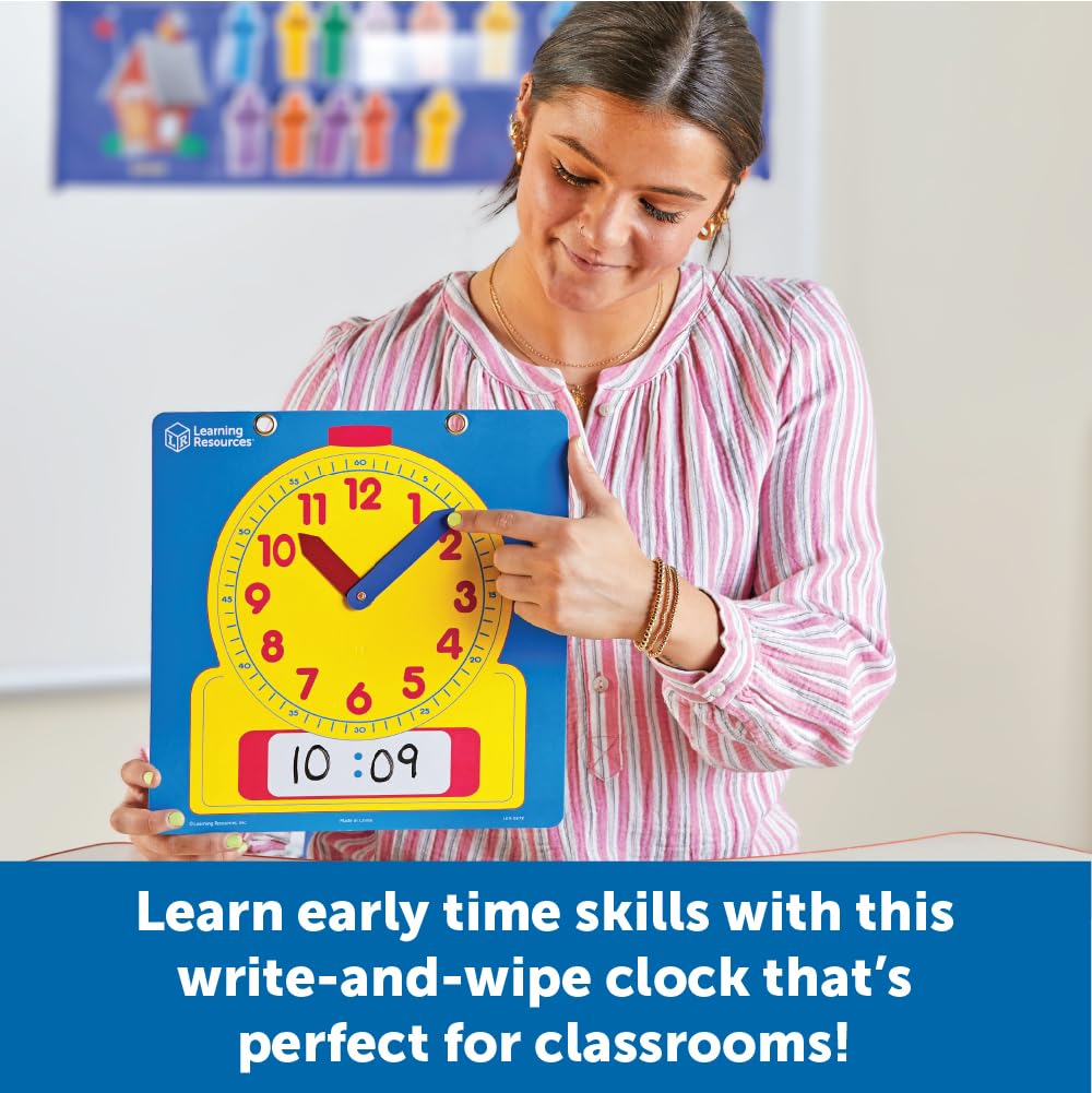 Mua Learning Resources Write & Wipe Demonstration Clock - Paper Clocks ...