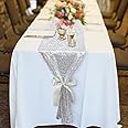 Amazon.com: ShinyBeauty Silver Sequin Table Runner 12x72 2pcs Glitter ...
