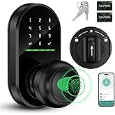 Smart Door Handle Lock with Keypad: Yamiry Fingerprint Smart Knob ...