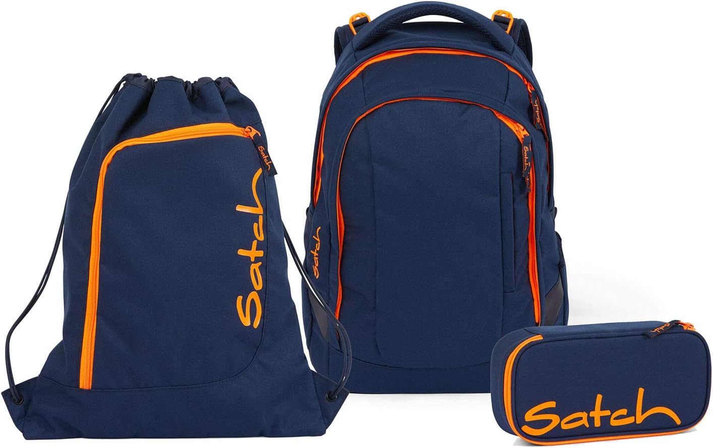 Satch Sleek Toxic Orange Schulrucksack Set 3tlg.: Amazon.de: Koffer ...