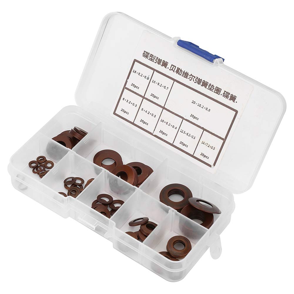 8 Types 160Pcs Spring Washers Compression Spring Disc for Clutches ...