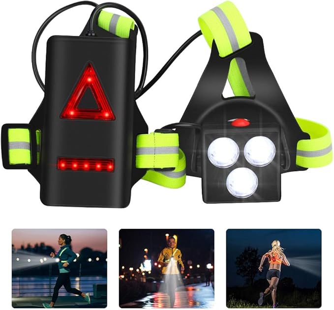Aceshop Running Light Lamp USB Rechargeable LED Chest Light Waterproof ...