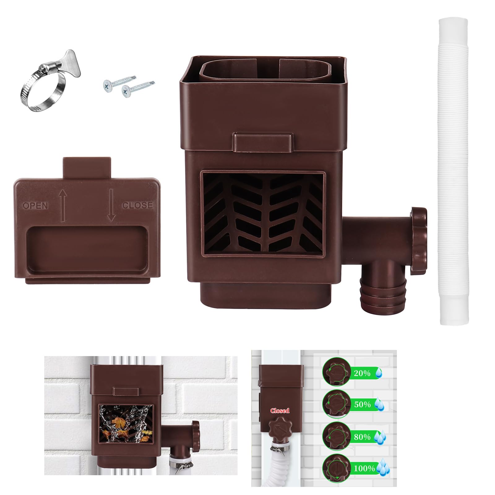 Rain Barrel Diverter Kit, Downspout Diverter Fits for 2"x 3" or 3"x 4 ...