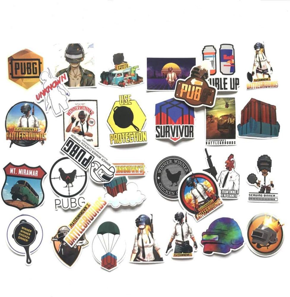 29pcs Playerunknows PUBG Game Stickers for Snowboard Laptop Luggage Car ...