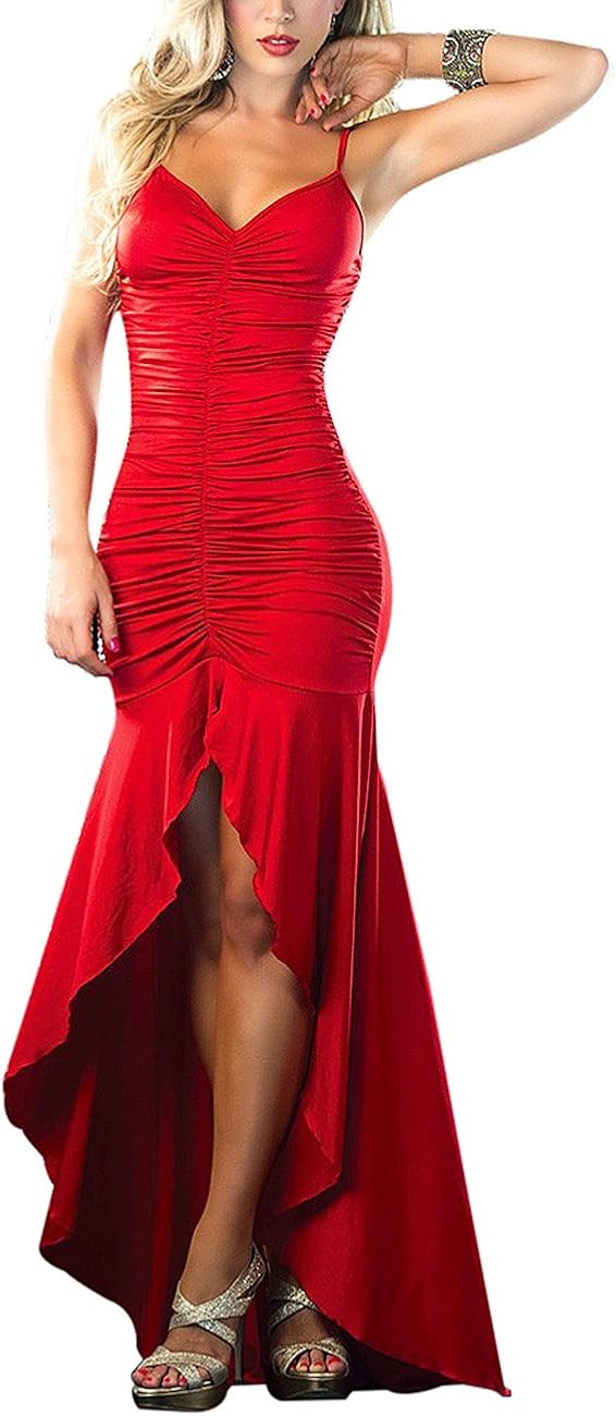 YesFashion Damen Kleider Lang Kleid Partykleid Ballkleid Sommerkleid V ...