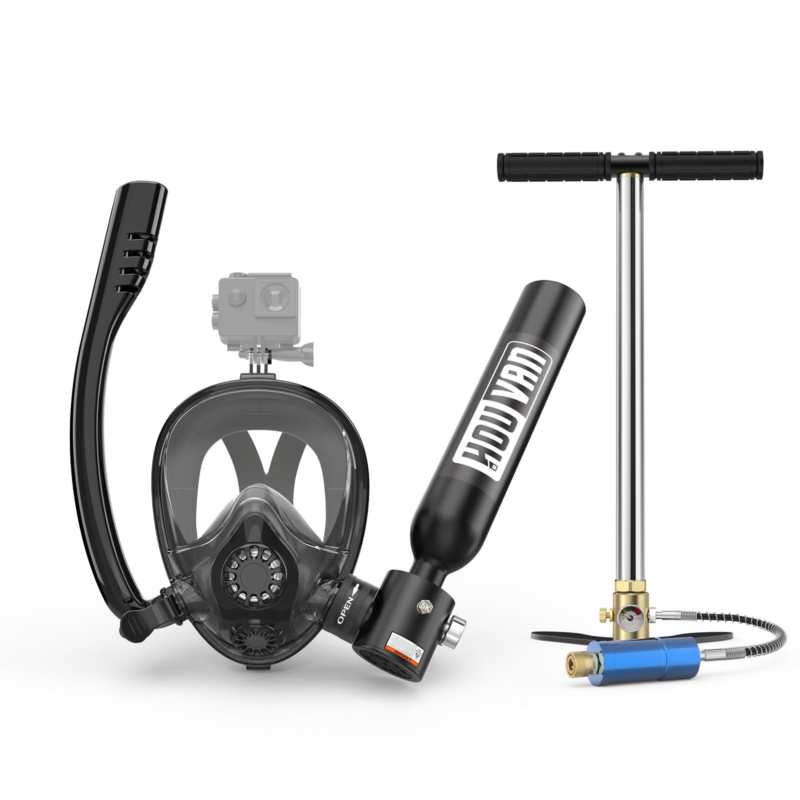 Mini Scuba Tank with Snorkel Mask 0.5L Inflatable Scuba Tank with Full ...