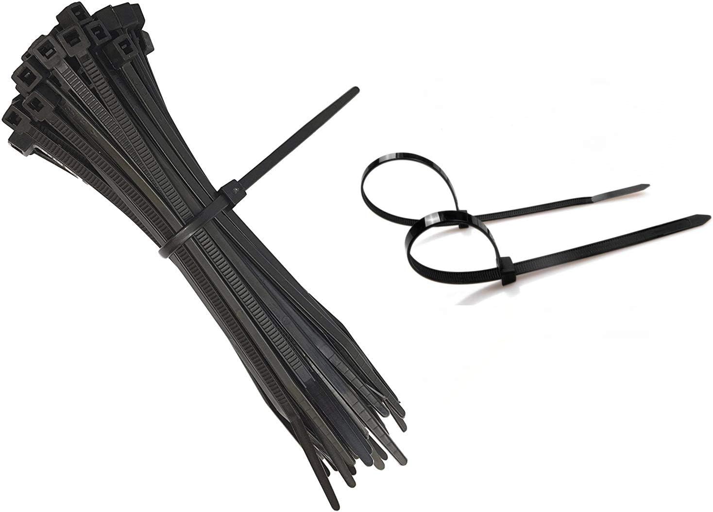 Kabelbinder,100 Stück Kabelbinder Selbstsichernde Schwarze Kabelbinder ...
