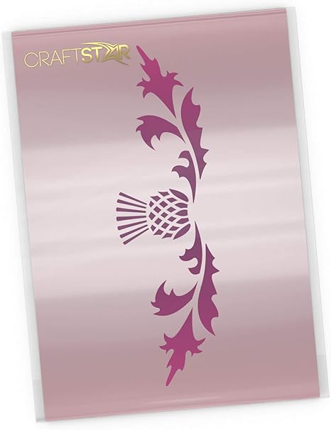 CraftStar Thistle Border Stencil - Laser-Cut A4 Mylar Scottish Thistle ...