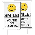 Amazon.com: SmartSign 12" x 18" (2-Pack) Smile You're On Camera Yard ...