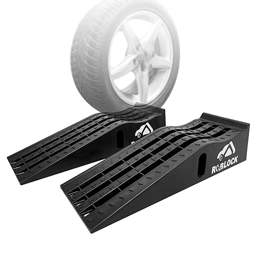 ROBLOCK Heavy Duty Low Profile Car Ramps for Oil Changes, Portable Car ...