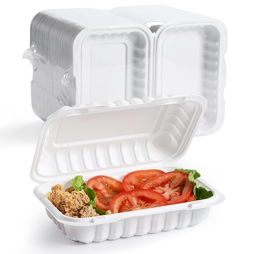 YANGRUI Food Containers 9x6 Inch 28 oz 50 Pack - Shrink Wrap Mineral ...