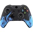 Amazon.com: eXtremeRate Blue Flame Faceplate Cover, Soft Touch Front ...