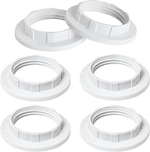 E12 Lamp Shade Collar Rings LUORNG 6PCS White E12 E14 Threaded Lamp ...