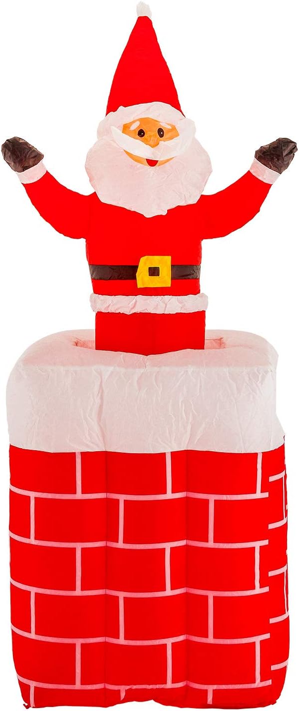 Amazon.com: Christmas Masters 5 Foot Animated Inflatable Santa in ...
