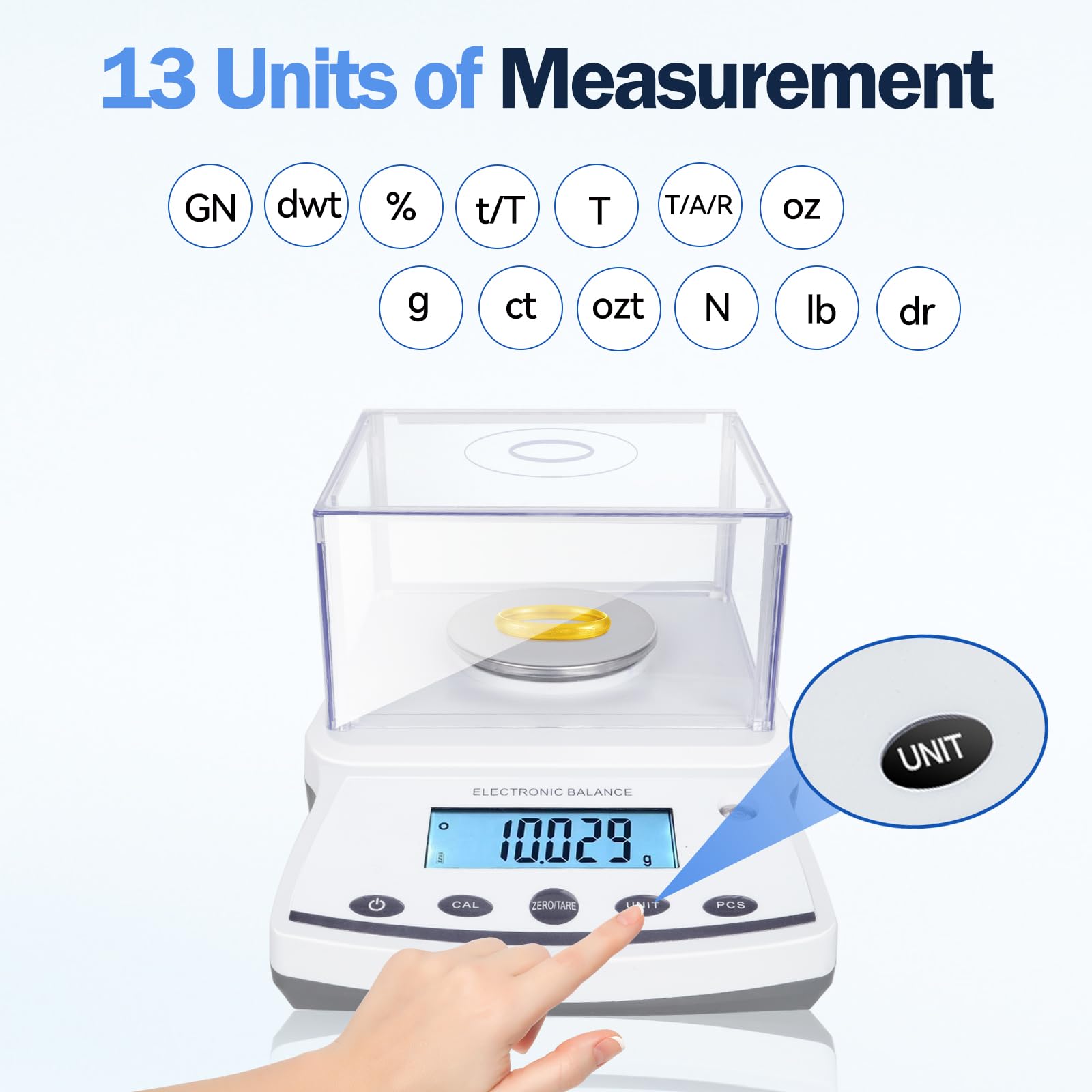 500g X 0.001g High Precision Analytical Balance Scale With Windshield ...