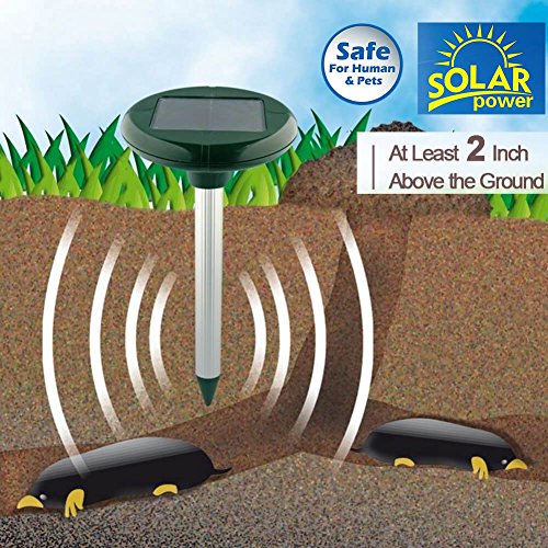 Tektree Outdoor Mole Ultrasonic Pest Repeller, Solar Chaser Repel ...