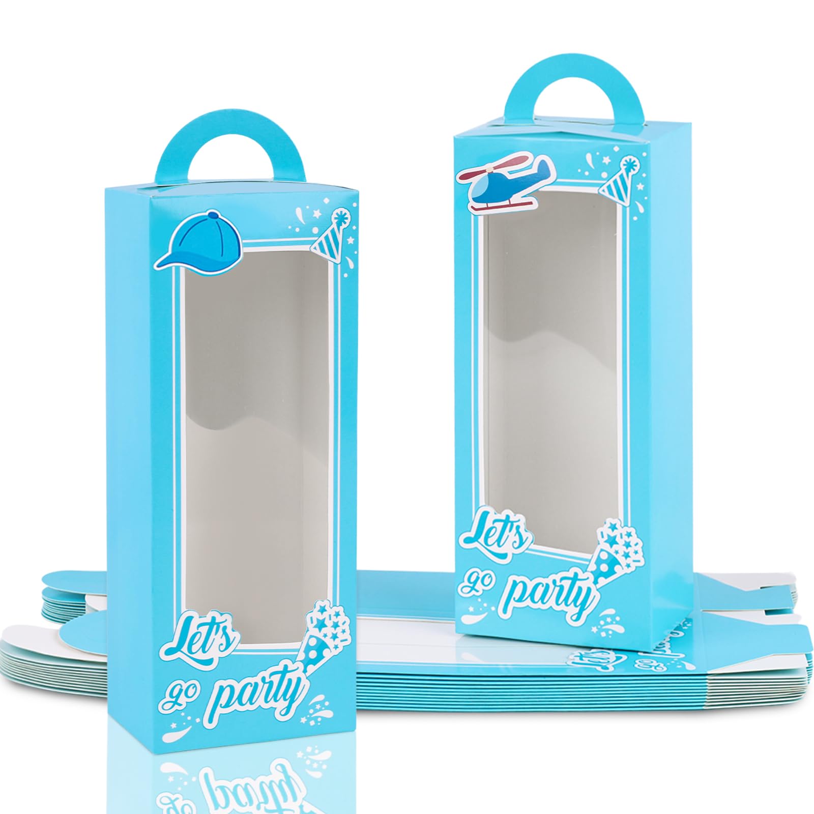 JOHOUSE 12PCS Blue Party Favor Boxes, Doll Gift Boxes with Window Candy ...