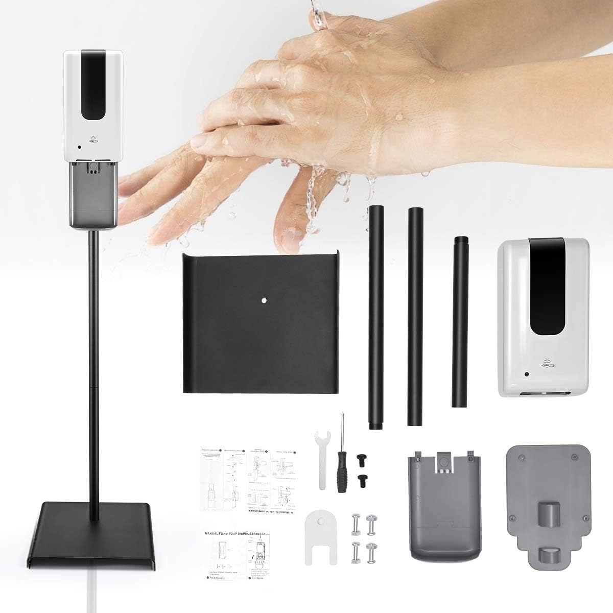 S SMAUTOP Free Standing Hand Sanitizer Dispenser, 1200ml Automatic Hand ...