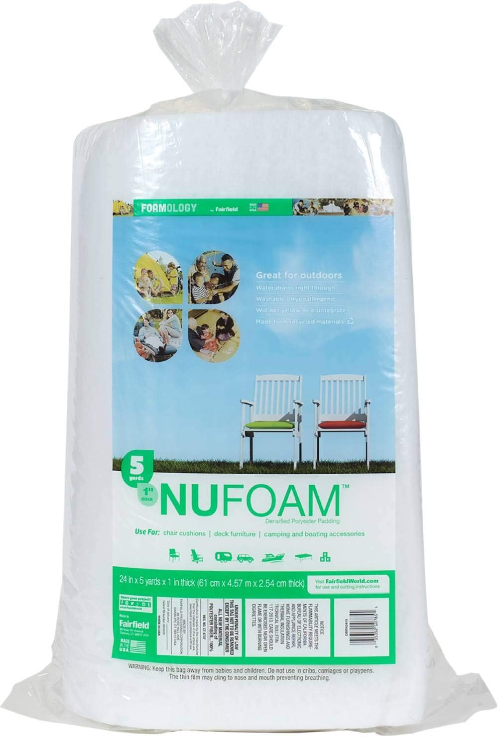 Amazon.com: Fairfield Poly-Fil Nu-Foam Roll 2/Pkg-24 X 1 X5yd