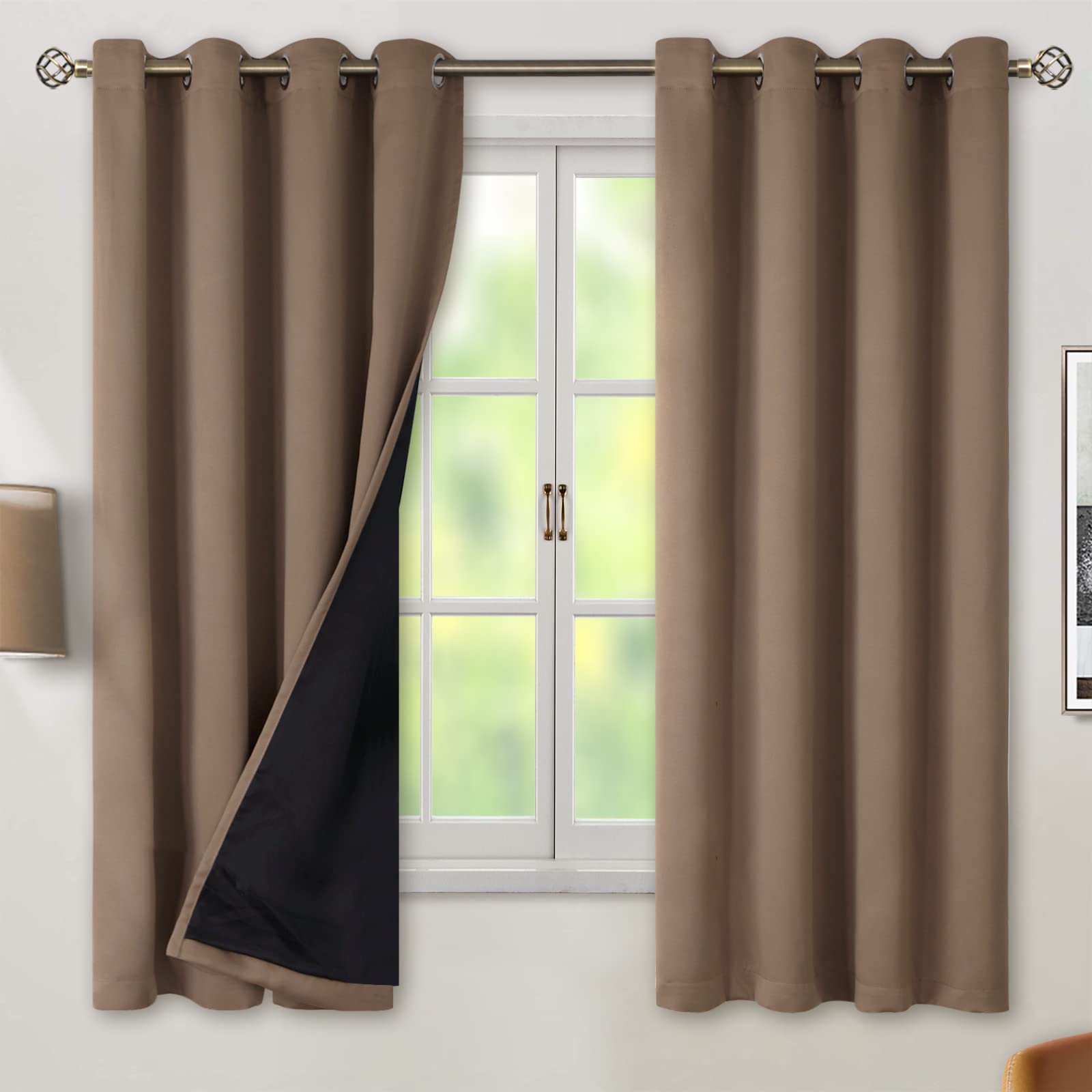84 Inch Long Curtains KeirineCC Thermal Insulated Blackout Curtains For ...