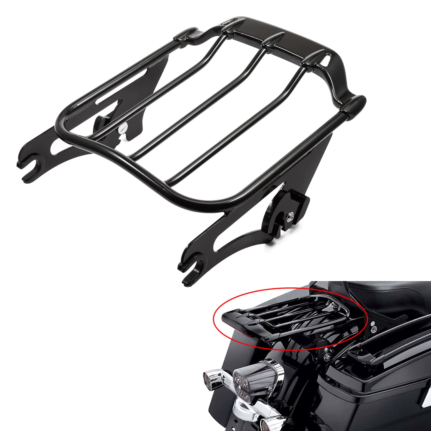 Mua PBYMT Gloss Black Detachable Two up Mounting Luggage Rack ...