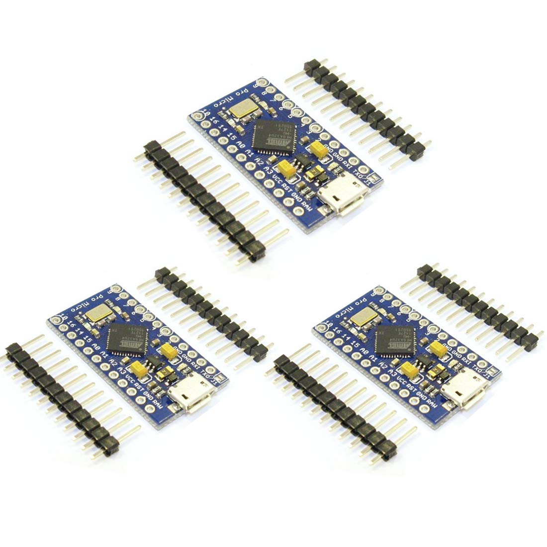 HiLetgo 3pcs Pro Micro Atmega32U4 5V 16MHz Bootloadered IDE Micro USB ...
