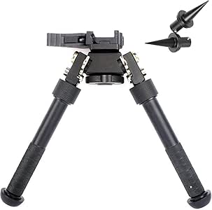 Amazon.com : CRUSHUNT Rifle Bipod CNC QD Tactical Picatinny Rail Bipod ...