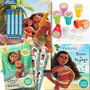 Amazon.com: Disney Moana Coloring & Stickers Activity Book Deluxe Set ...
