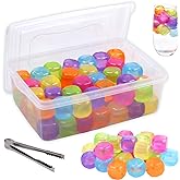Amazon.com: Reusable Ice Cube with Lid & Bin, 60 Pack Plastic Ice Cubes ...