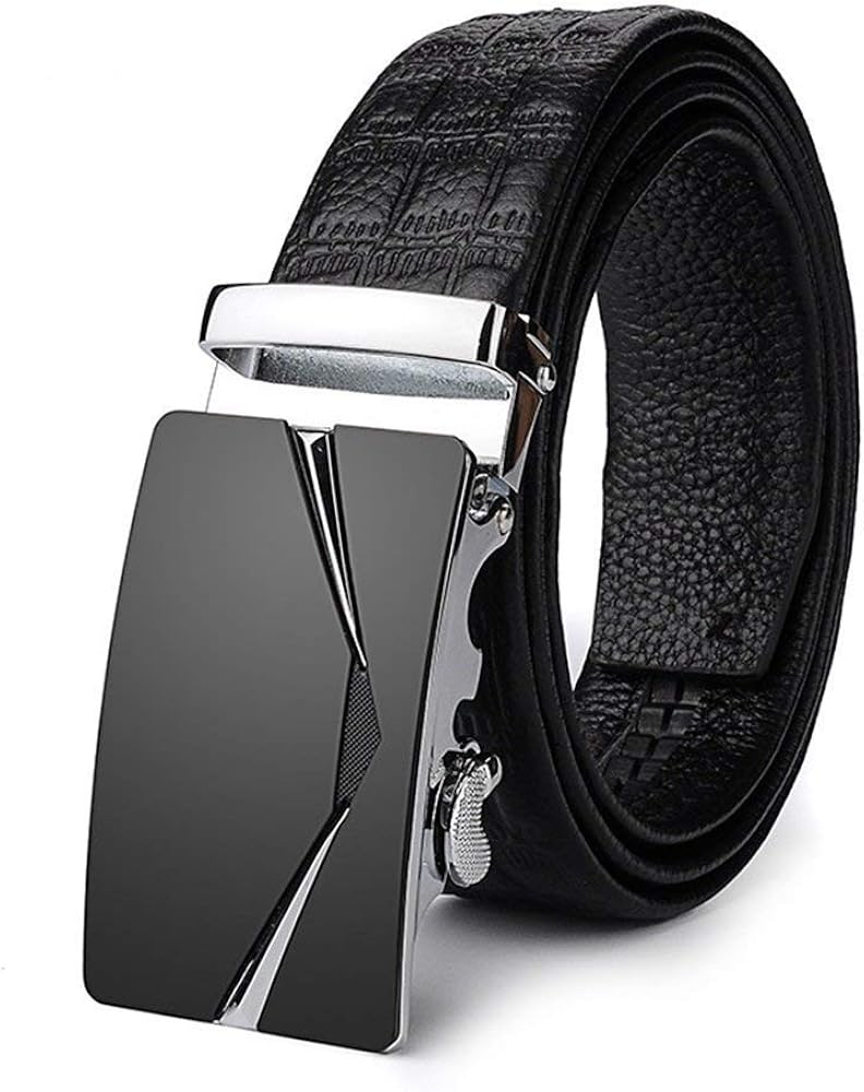 Cinturón Negro Con Hebilla Automática Hombres Hombres Regalos Elegante ...