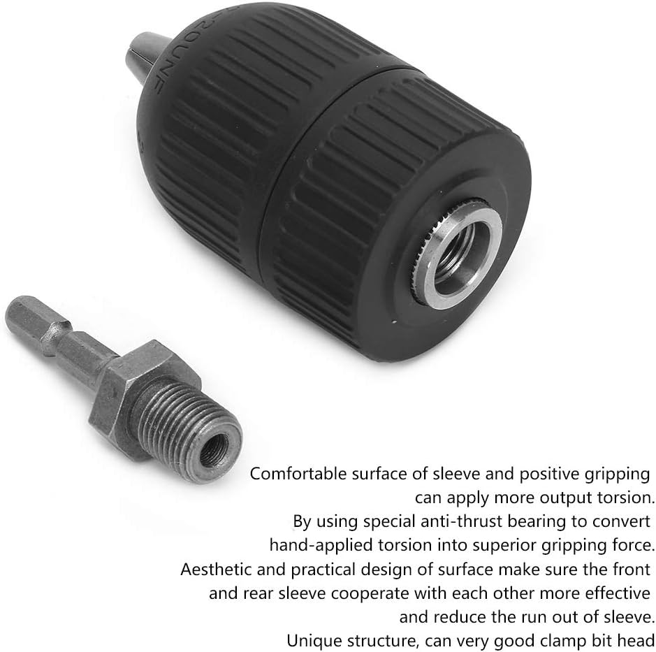 Drill Chuck Hex Adapter, Keyless Drill Chuck Converter 2-13mm 1/2-20UNF ...