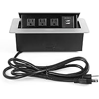 WEBANG Desktop Pop Up Socket with 3 Outlets Receptacle & 2 USB Ports ...