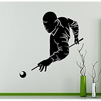 Billiards Player Wall Decal Sport Game Vinyl Sticker Home Decor Ideas ...