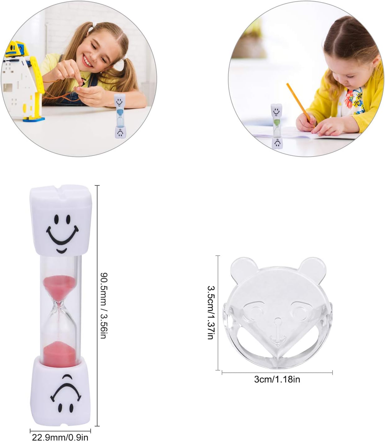 N / A 6 PCS Smiley Sand Timers for Children, Hourglass Timer for Kids ...