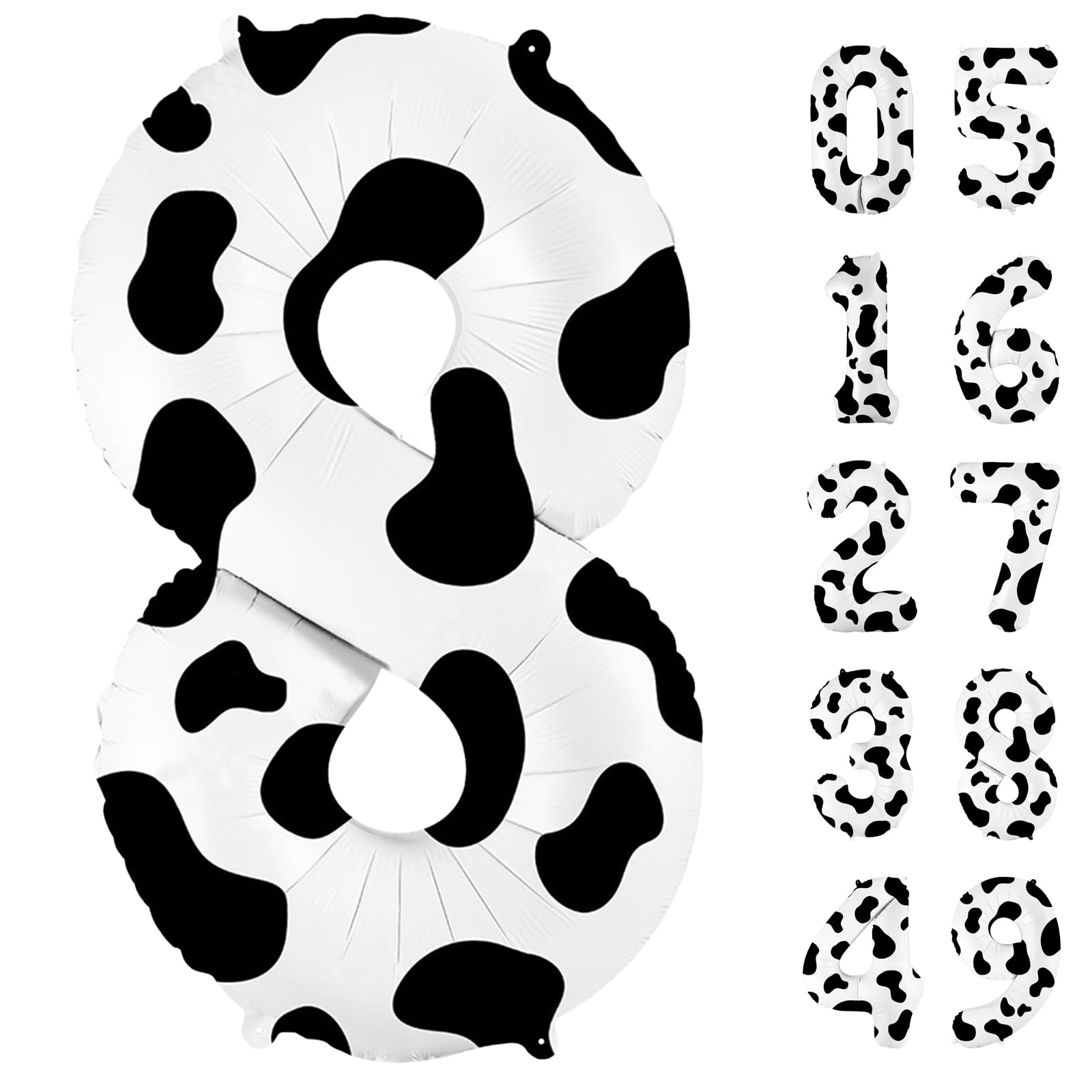 40 Inch Cow Print Balloon, Number 8 balloons Cow Balloons for 8st ...