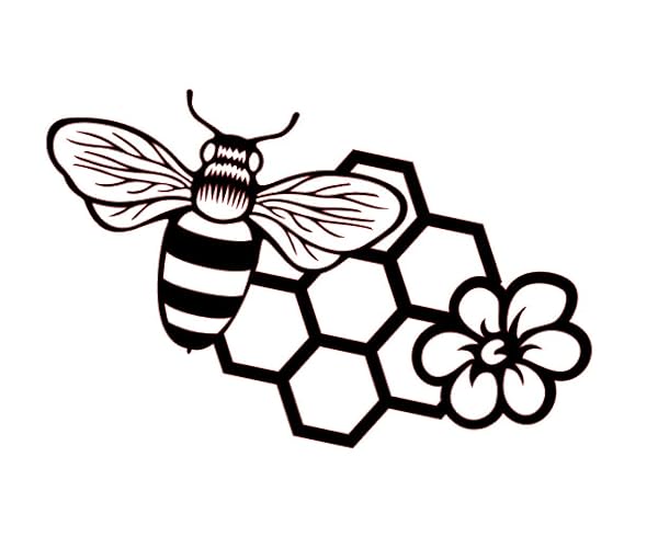 Amazon.com: Custom Bee Honeycomb Vinyl Decal - Honey Bee Bumper Sticker ...